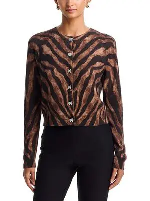 Aqua Ziger Cashmere Cardigan Exclusive - Brown Multi