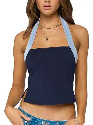 EDIKTED Tanna Contrast Halter Top