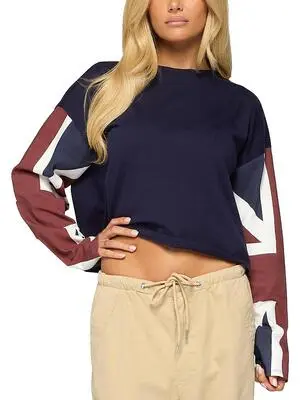 EDIKTED Uk Muse Long Sleeve Top - Navy