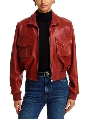 FRAME The Leather Ace Jacket - Paprika