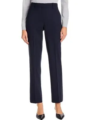 Theory Marcee Classic Wool Stretch Suit Pants - Deep Navy