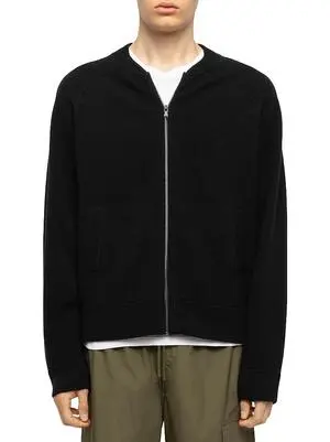 Zadig&Voltaire Gweno Wool & Cashmere Zip Bomber Sweater - Black