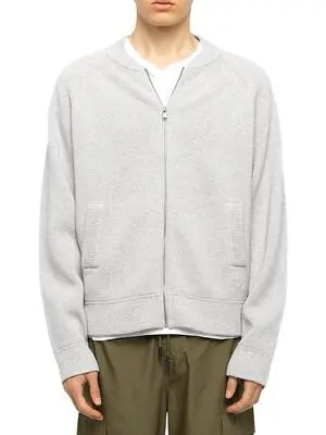 Zadig&Voltaire Gweno Wool & Cashmere Zip Bomber Sweater - Gris Chine
