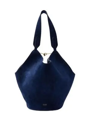 Khaite Solid Suede Shoulder Bag - Black