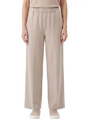 Herno Wide-leg Wool Blend Palazzo Trousers With An Elasticated Waist - Cream