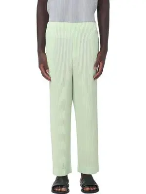Issey Miyake Homme Plissé Slim Fit Pleated Trousers With Elasticated Waist - Green