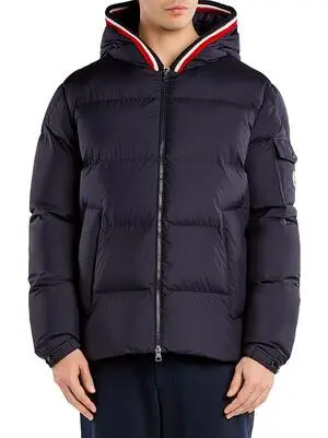Moncler Lacfroid Stripe Hood Down Puffer Jacket - Navy