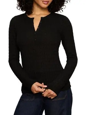 Sanctuary Not So Basic Textured Top - Black