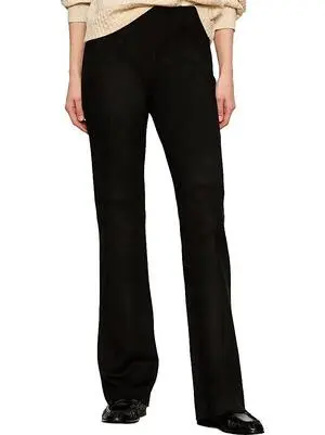 Sanctuary Faux Suede Flared Leggings Black