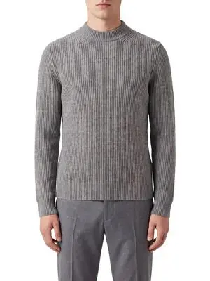 ZANONE Ribbed Virgin Wool Crewneck Jumper Grey