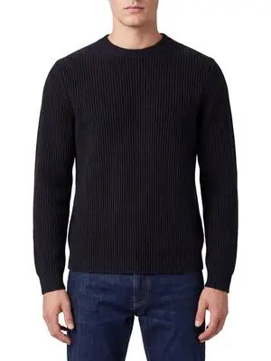 ZANONE Ribbed Virgin Wool Crewneck Jumper - Navy