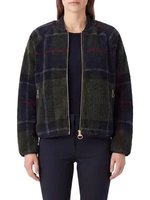 Barbour Tartan Pattern Fleece Zip-up Jacket - Green