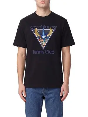 Casablanca Graphic Print Organic Cotton Crewneck T-shirt - Black