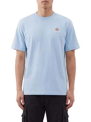 Casablanca Graphic Print Organic Cotton Crewneck T-shirt - Blue