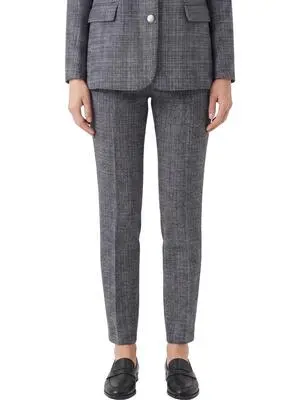 Fabiana Filippi Mid-rise Skinny Trousers In Virgin Wool - Navy