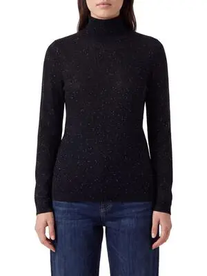 Fabiana Filippi Sequin-embroidered Slim Fit Wool Turtleneck Jumper - Black