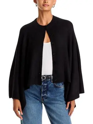 Aqua Cape Sleeve Crewneck Cardigan Exclusive - Black
