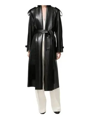 Burberry Lemlair Belted Trench Coat - Black