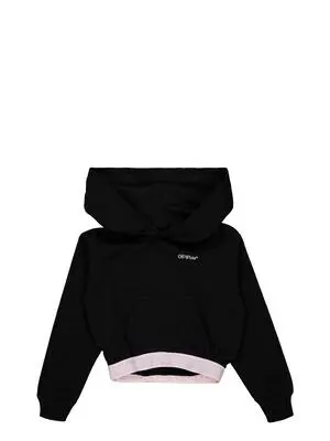 Off-White Cropped Hoodie - Black