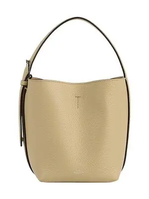 TOTEME Petite Belted Leather Tote Bag - Cashew