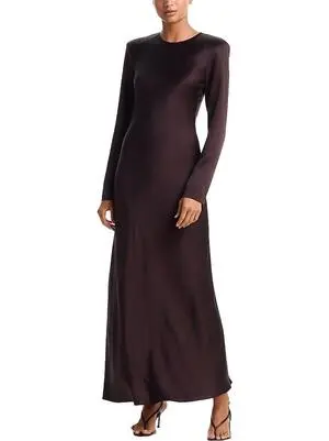 HEIRLOME Mercedes Silk Maxi Dress - Ganache