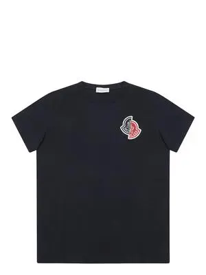 Moncler Moncler Monogram Appliqué Mini T-Shirt Blu