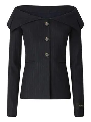 Pinko Wool-blend Stretch Jacket - Navy