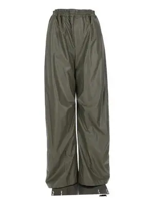 MAISON MARGIELA Mm6 Maison Margiela Women's Wide-Leg Faux Leather Pants Green