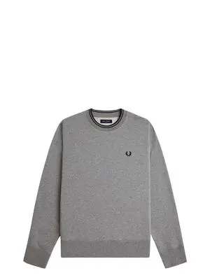 Fred Perry Cotton Logo Sweatshirt - Grey