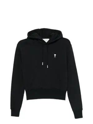 AMI Paris De Coeur Cotton Hoodie - Black