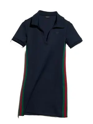 Gucci Web Detail Cotton Polo Dress - Multicolor
