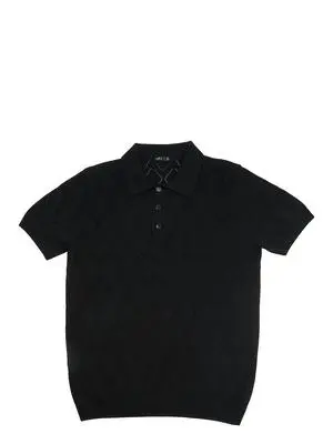 EIGHT X Prism Short Sleeve Knit Polo - Black