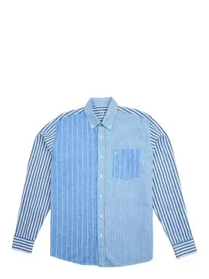 EIGHT X Coastal Stripe Button Down Shirt - Blue
