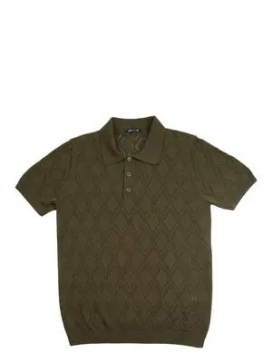 EIGHT X Prism Short Sleeve Knit Polo Olive - Green