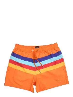 EIGHT X Malibu Stripe Swim Trunks - Orange
