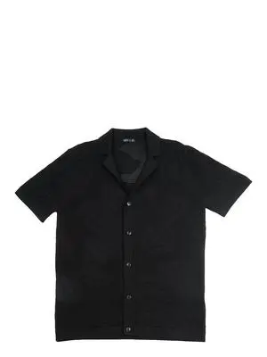 EIGHT X Lily Jacquard Knit Short Sleeve Shirt - Black