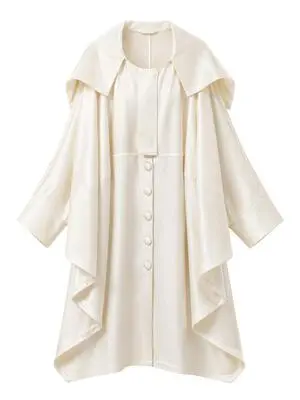 BELSIZE25 Silent Mode Series – Oversized Fluid Acetate Trench Coat In White White
