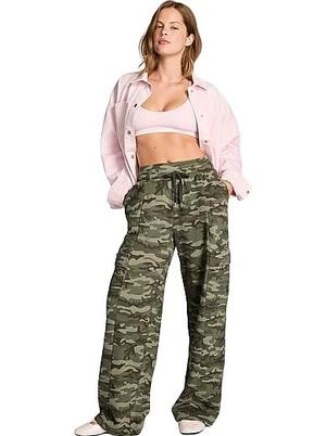 Pink Campus Fleece™ Cargo Sweatpants Print