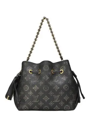 LOUIS VUITTON Monogram Mahina Bella Bucket Bag - Black