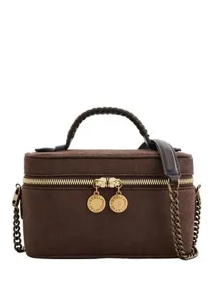 Stella McCartney Falabella Vanity Case Eco Shaggy Deer Crissbody - Mahogany