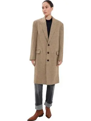 Tibi Menswear Tech Twill Tailored Midi Coat - Cedar Multi