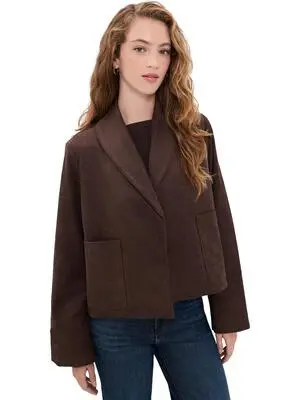 Splendid X Cella Jane Crop Icon Faux Suede Coat - Java