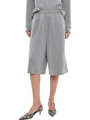 Tibi Feather Weight Viscose Neoprene Relaxed Shorts - Grey
