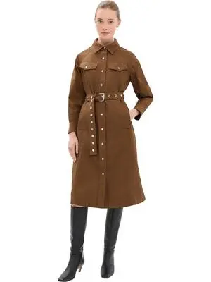 3.1 Phillip Lim Belted Utility Midi Shirt Dress - Cacao