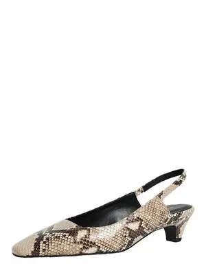 MARGAUX LONNBERG The Sofia Heels - Natural Python Embossed