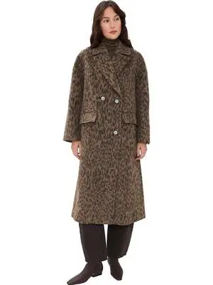 APIECE APART Matta Oversized Trench Coat - Leopard