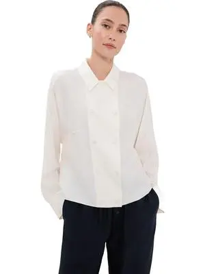 RÓHE Double Breasted Silk Top - Cream