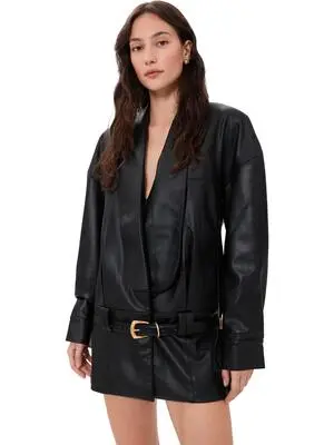AJE Esta Faux Leather Blazer Dress