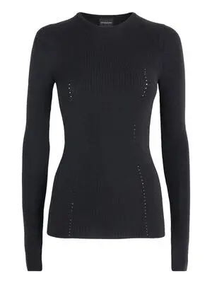 HERSKIND Merino Rib-knit Long-sleeve Top - Grey