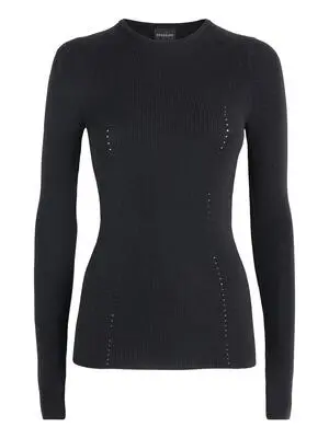 HERSKIND Merino Rib-knit Long-sleeve Top - Grey